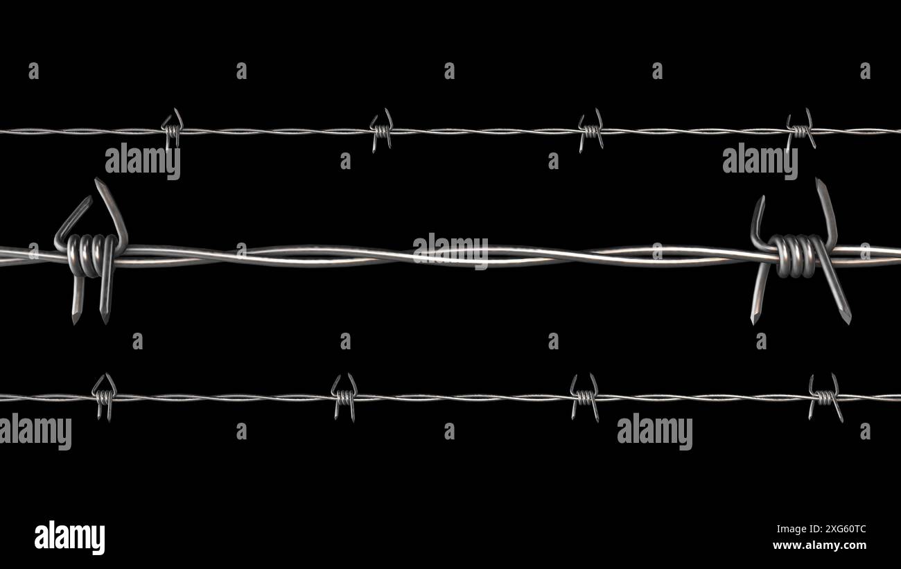 Barbed wire isolated on dark background Stock Photo - Alamy