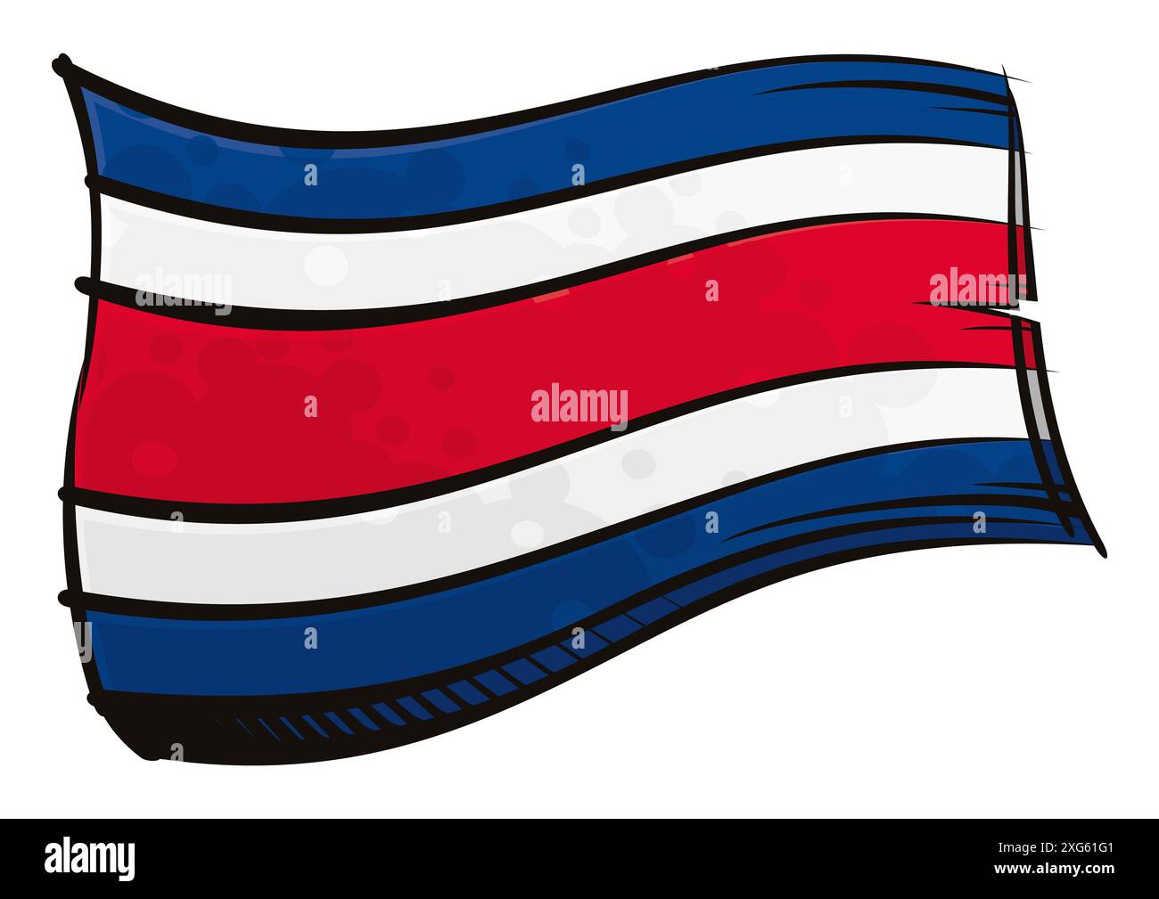 Costa Rica national flag created in graffiti paint style Stock Photo - Alamy