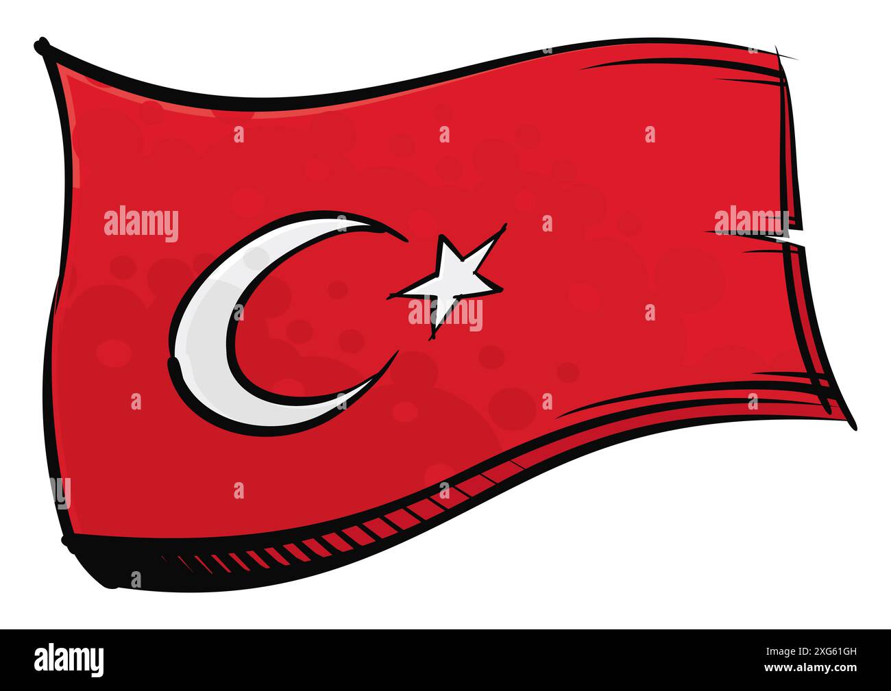 Turkey national flag created in graffiti paint style Stock Photo - Alamy