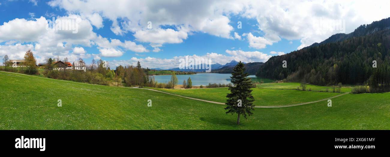 Fantastic scenery at Weissensee near Fuessen in fine weather Stock ...