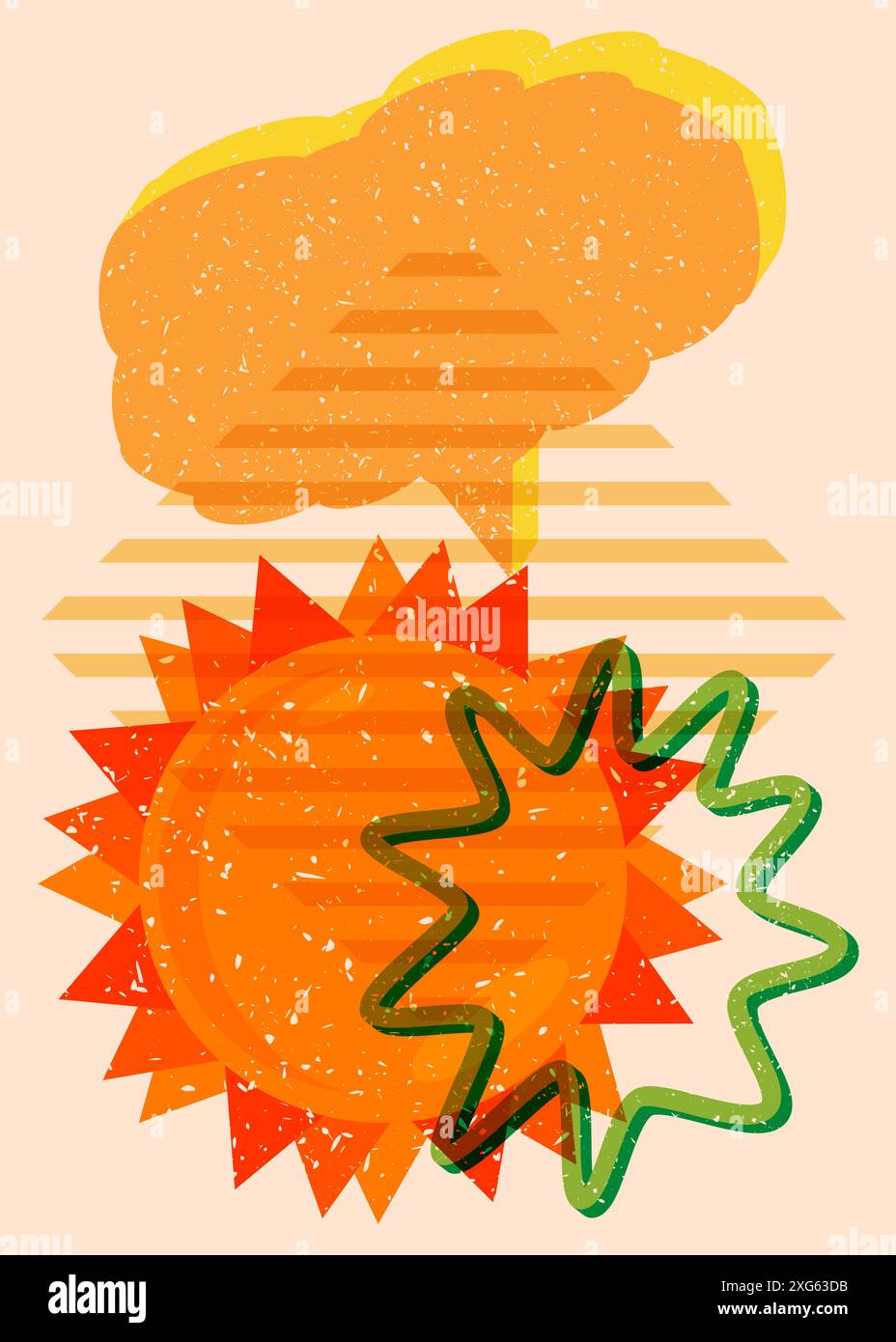 Risograph summer sun speech bubble hi-res stock photography and images ...