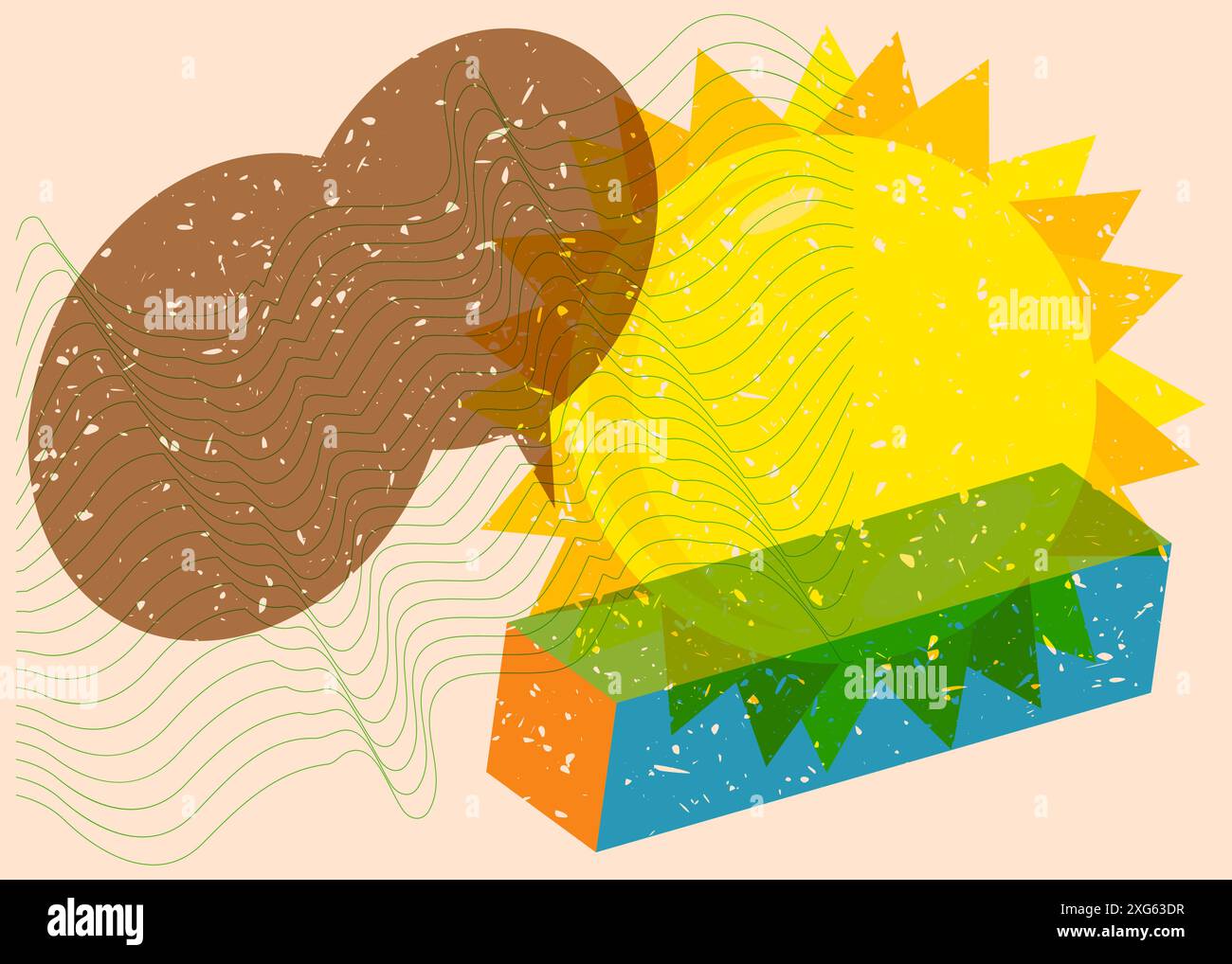 Risograph summer sun speech bubble hi-res stock photography and images ...