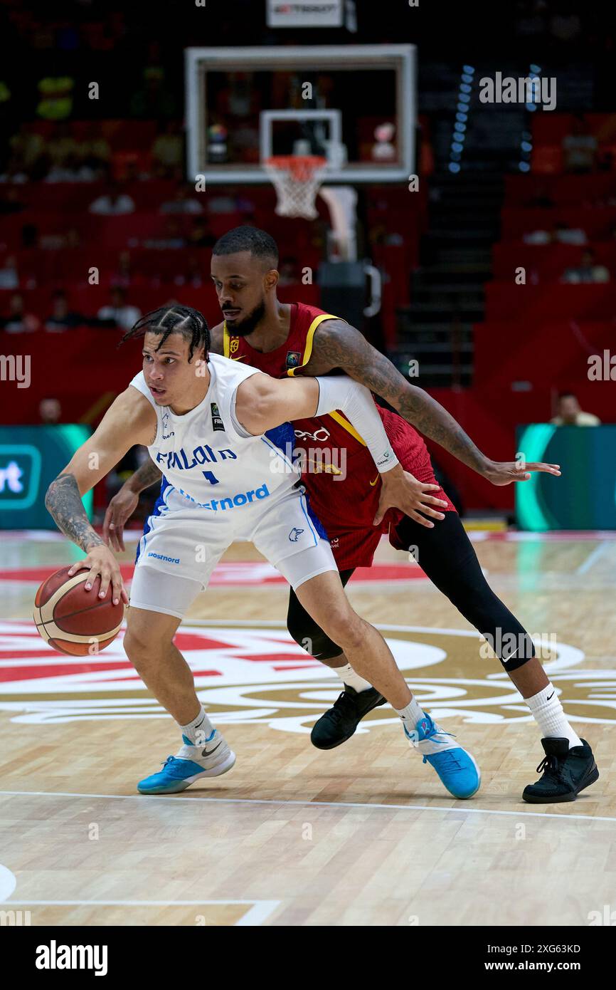 Miro Little from Finland team, Lorenzo Brown from Spain team seen in ...