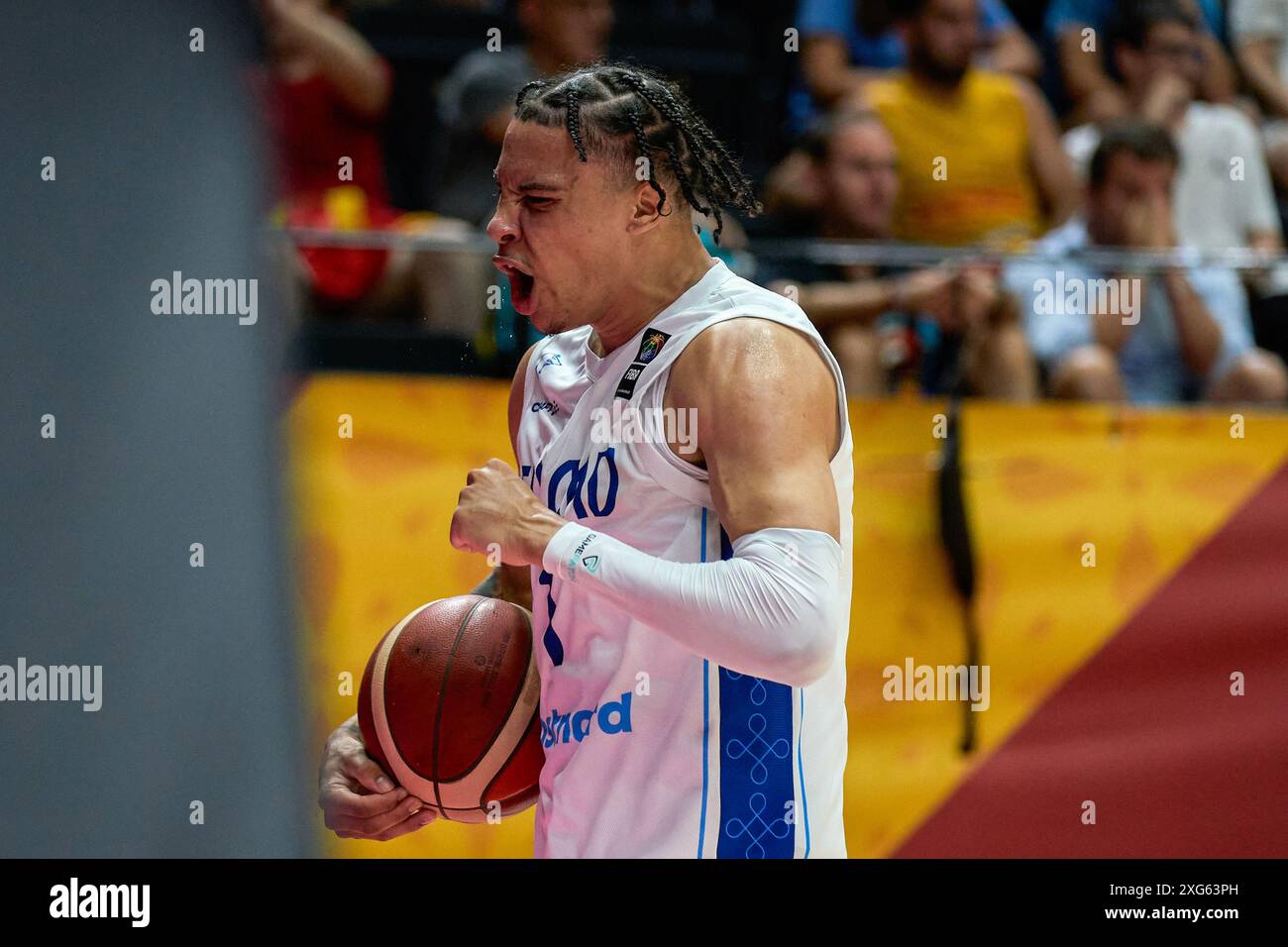 Miro Little from Finland team seen in action during the game between ...