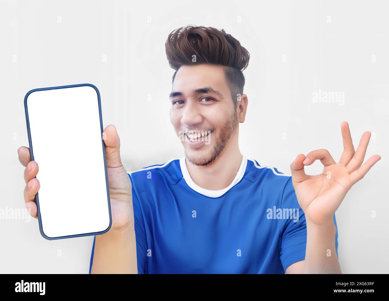 Mobile phone football shirt hi-res stock photography and images - Alamy