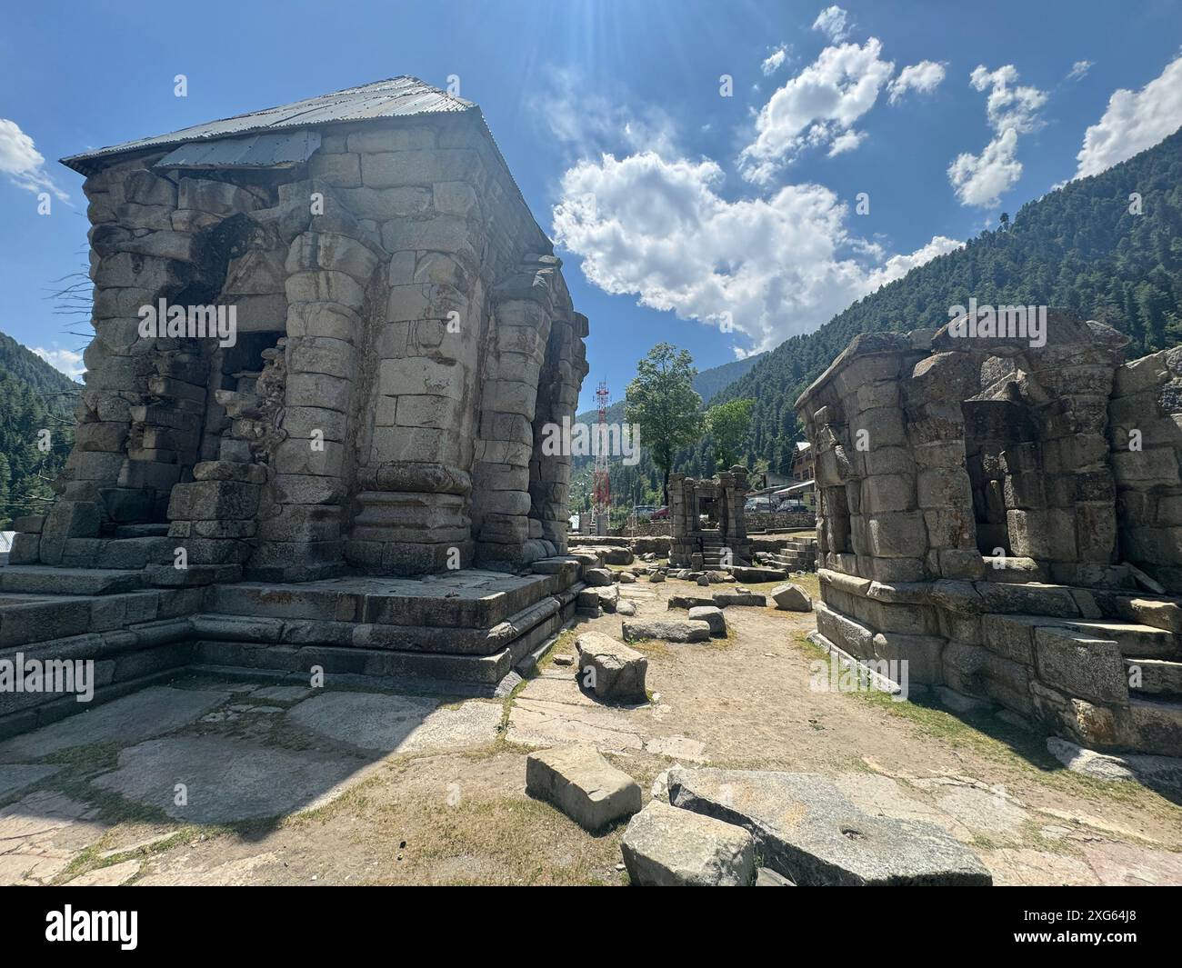 India. 6th July, 2024. Naranag is a Hindu temple which is surrounded by ...