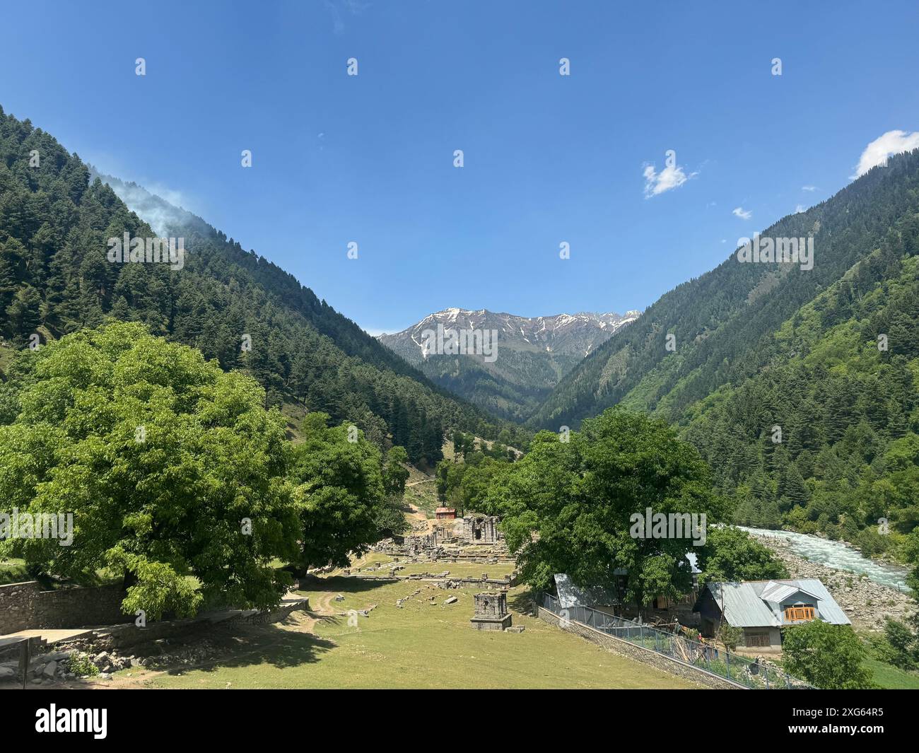 India. 6th July, 2024. Naranag is a Hindu temple which is surrounded by ...