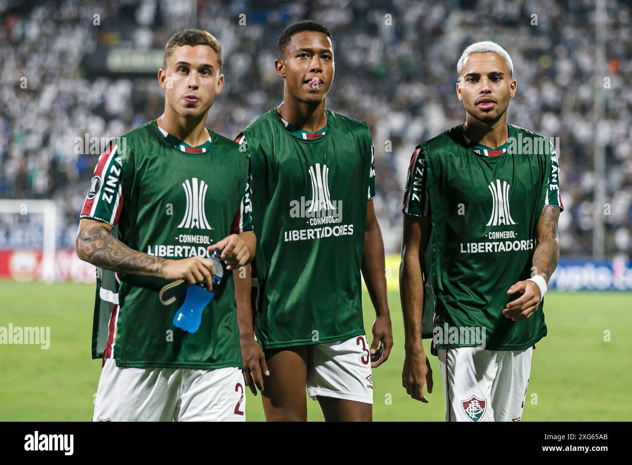 LIMA, PERU - APRIL 3: Fluminense players during Copa CONMEBOL ...