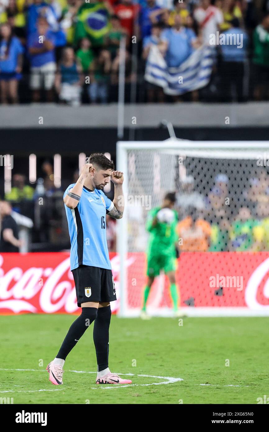 Las Vegas, NV, USA. 06th July, 2024. Uruguay midfielder Federico ...
