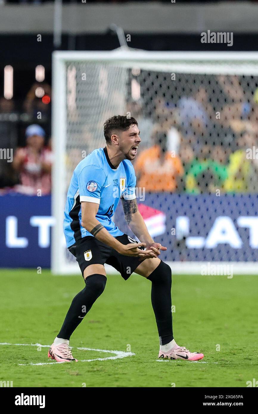 Las Vegas, NV, USA. 06th July, 2024. Uruguay midfielder Federico ...