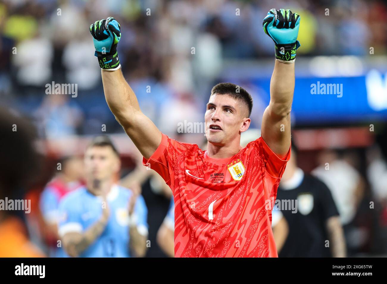 Las Vegas, NV, USA. 06th July, 2024. Uruguay goalkeeper Sergio Rochet ...