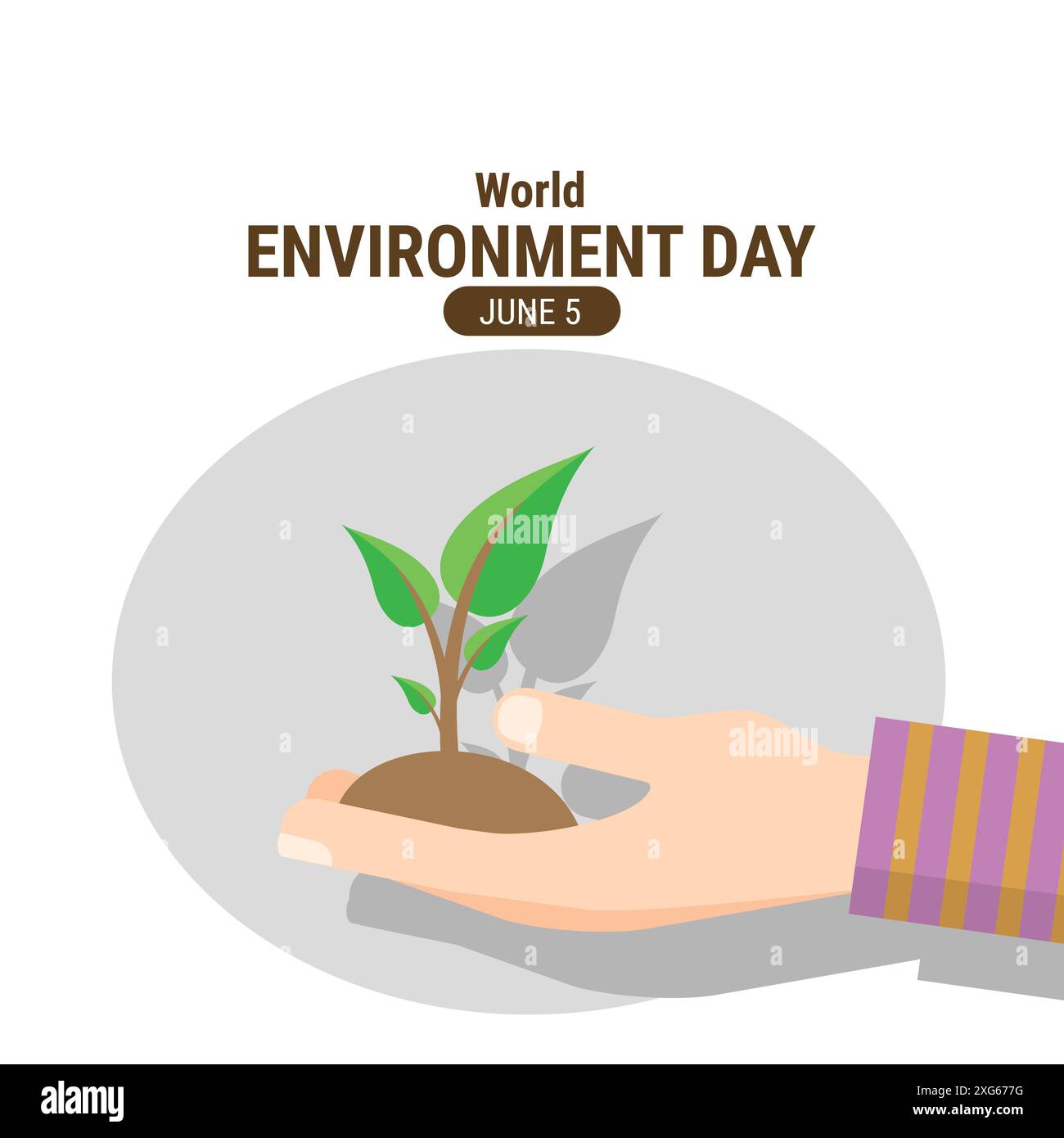 World environment day. Hand earth with greenery. Concept design for ...