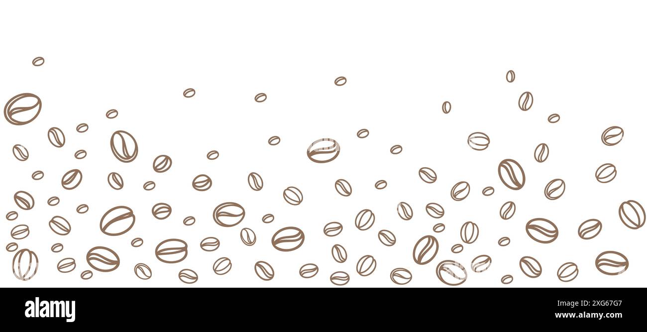 vector illustration of coffee bean background on white background ...