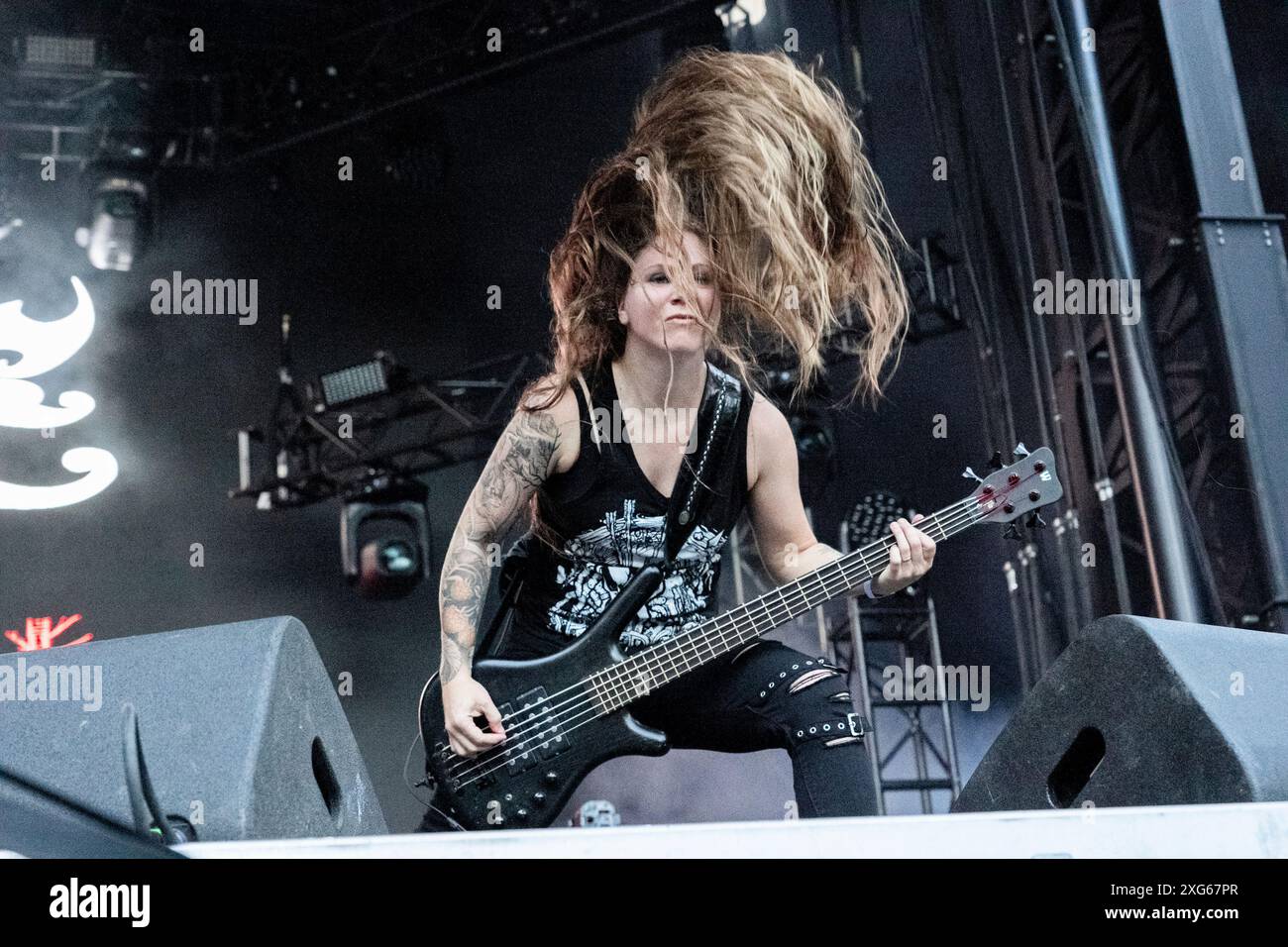 Ivana Ivy Jenkins of Kittie performs during Festival d'ete de Quebec on Saturday, July 6, 2024 ...