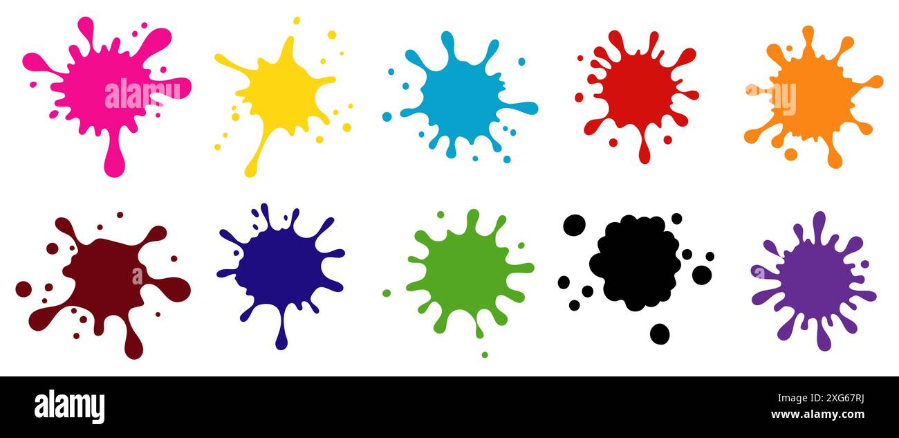 Vector set of colored blots on the white background Stock Vector Image ...