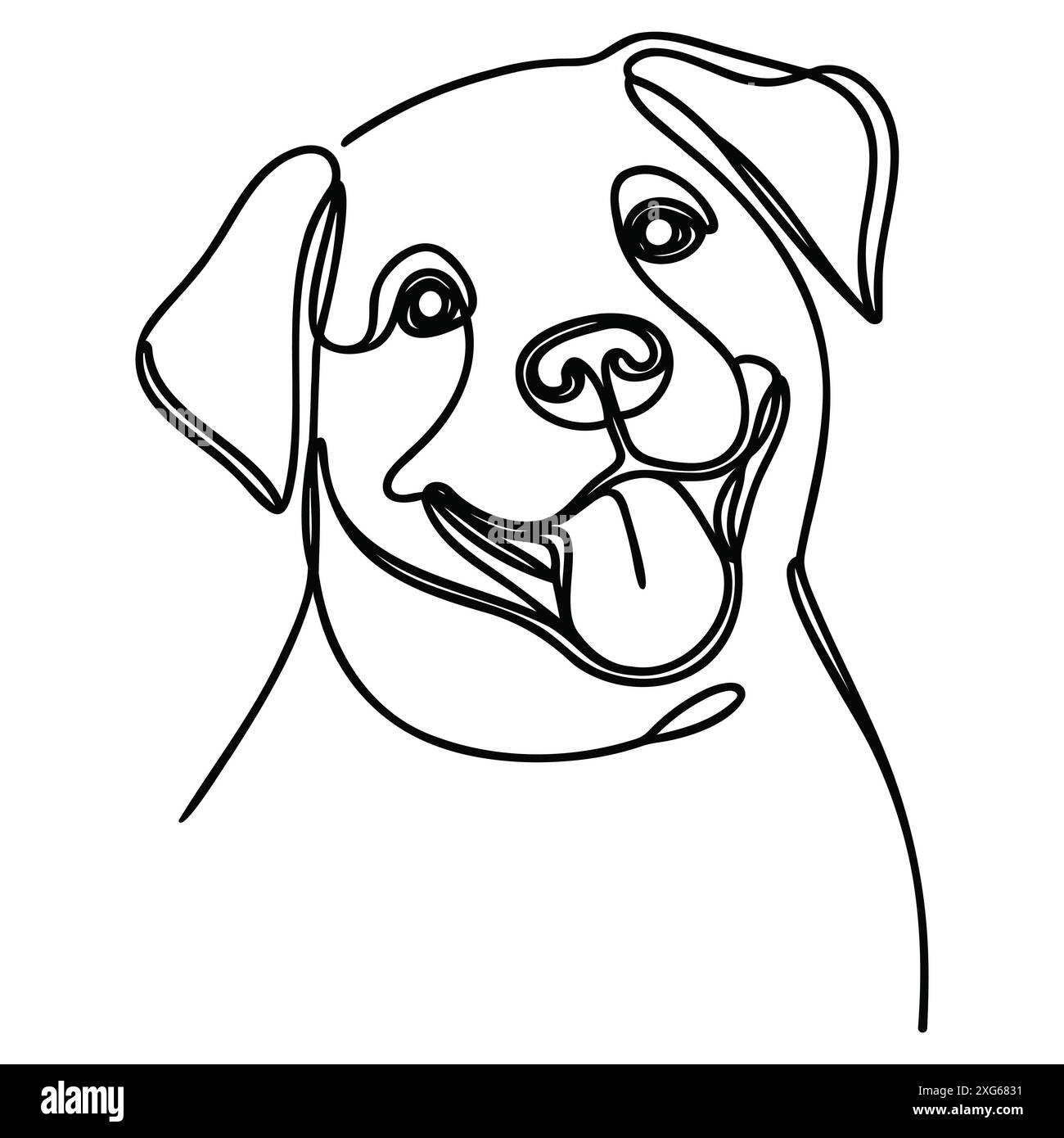 Continuous one line drawing of a dog. Dog one line drawing minimalist ...
