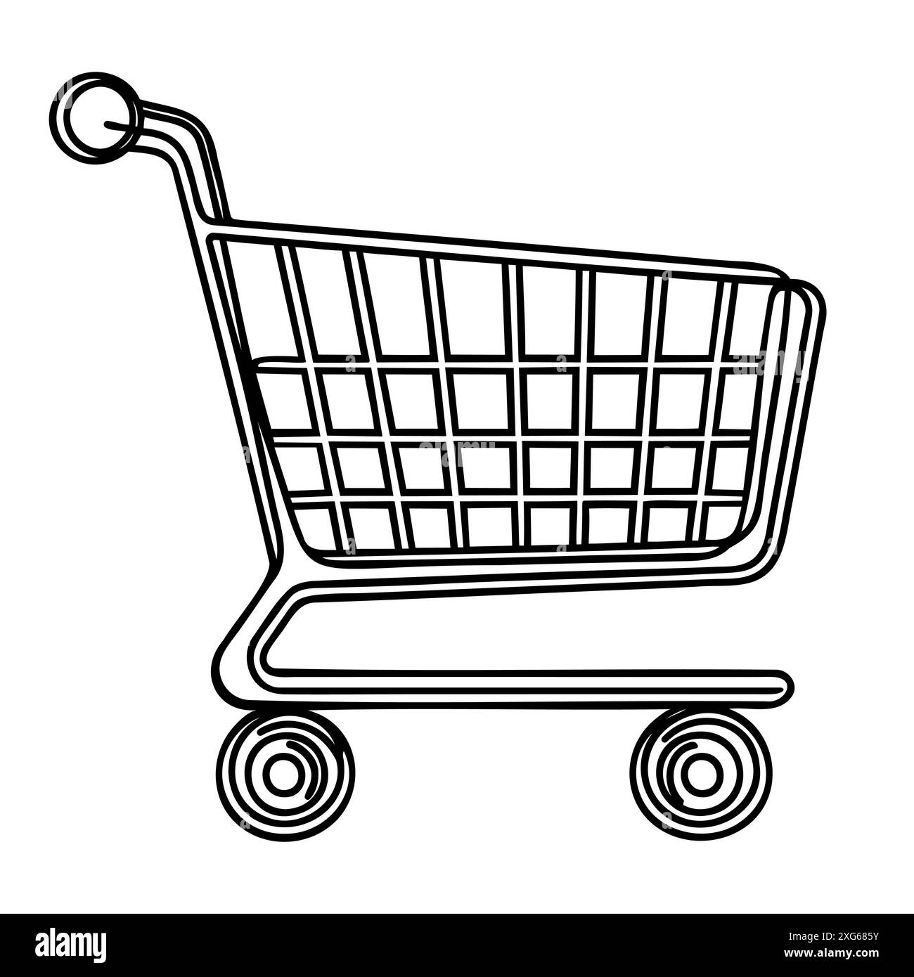 One continuous line drawing of shopping cart. Online shop purchase and ...