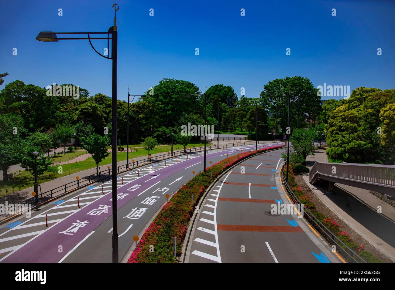 An empty street at the urban city street in Tokyo wide shot Stock Photo ...
