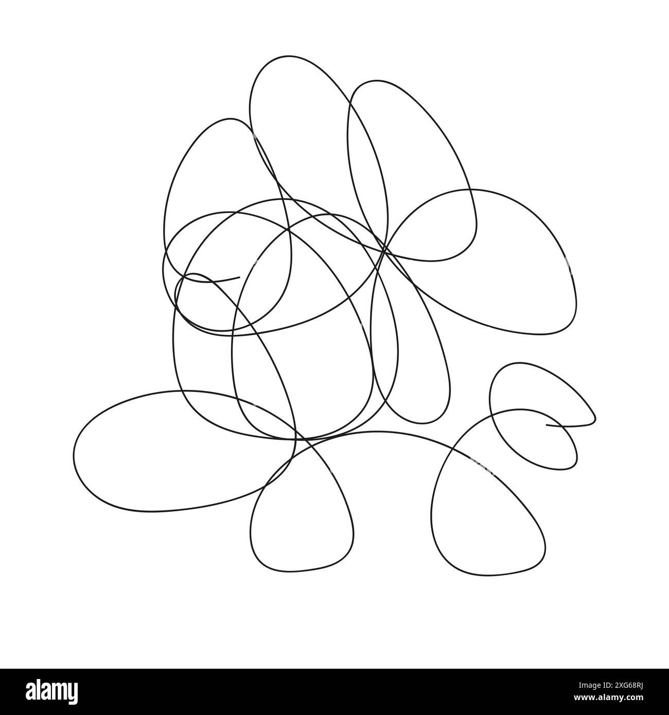 Abstract doodles. Sketch. A casual oval shape with curls inside. Vector ...
