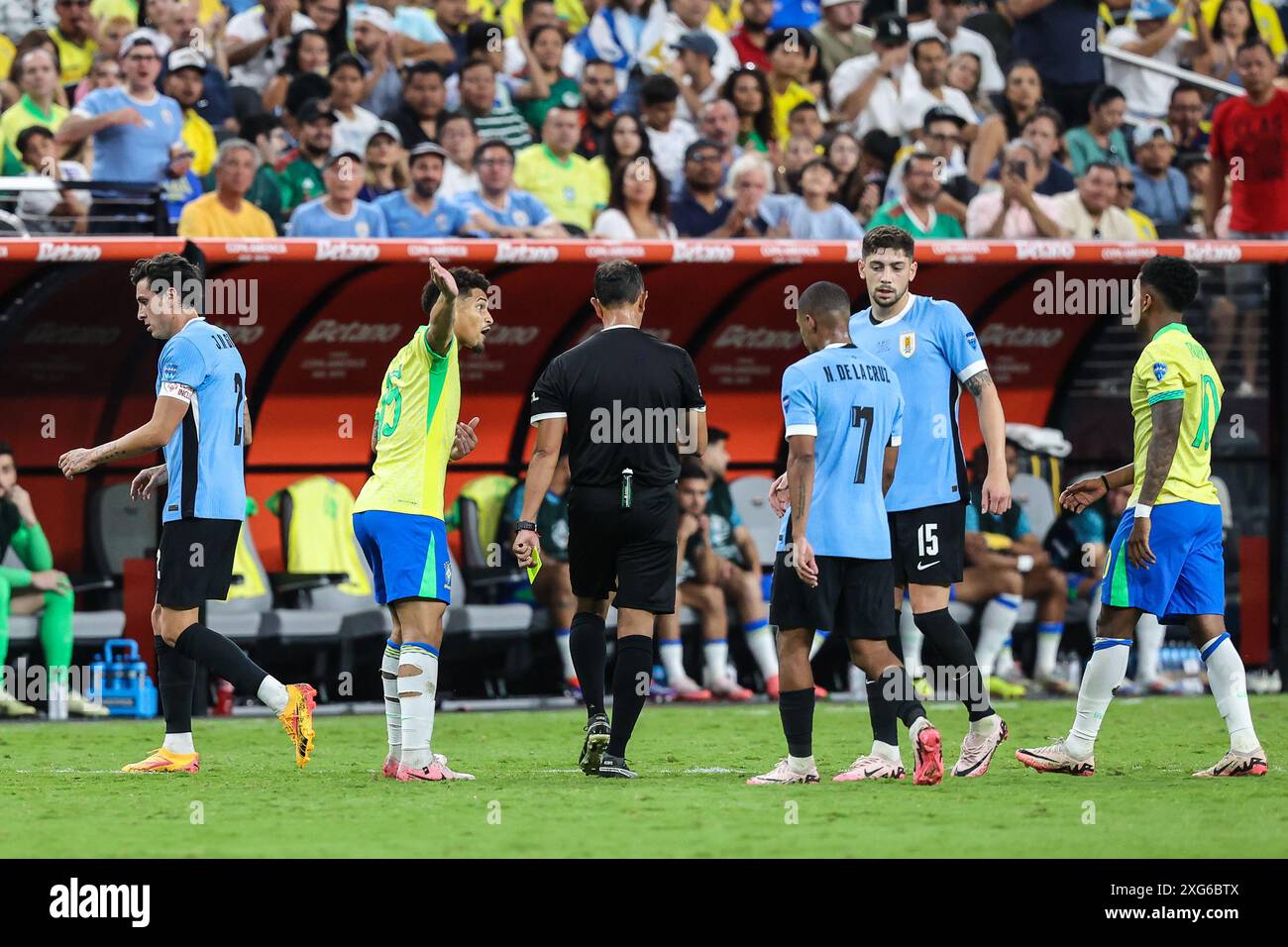 Las Vegas, NV, USA. 06th July, 2024. Brazil midfielder JoÃ£o Gomes (15 ...