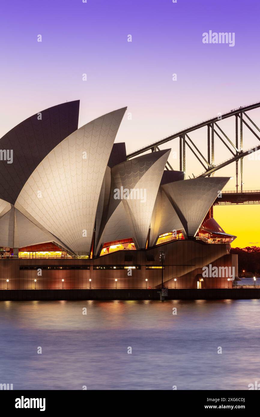 Sydney Opera House and Sydney Harbour Bridge in Sydney, Australia at ...