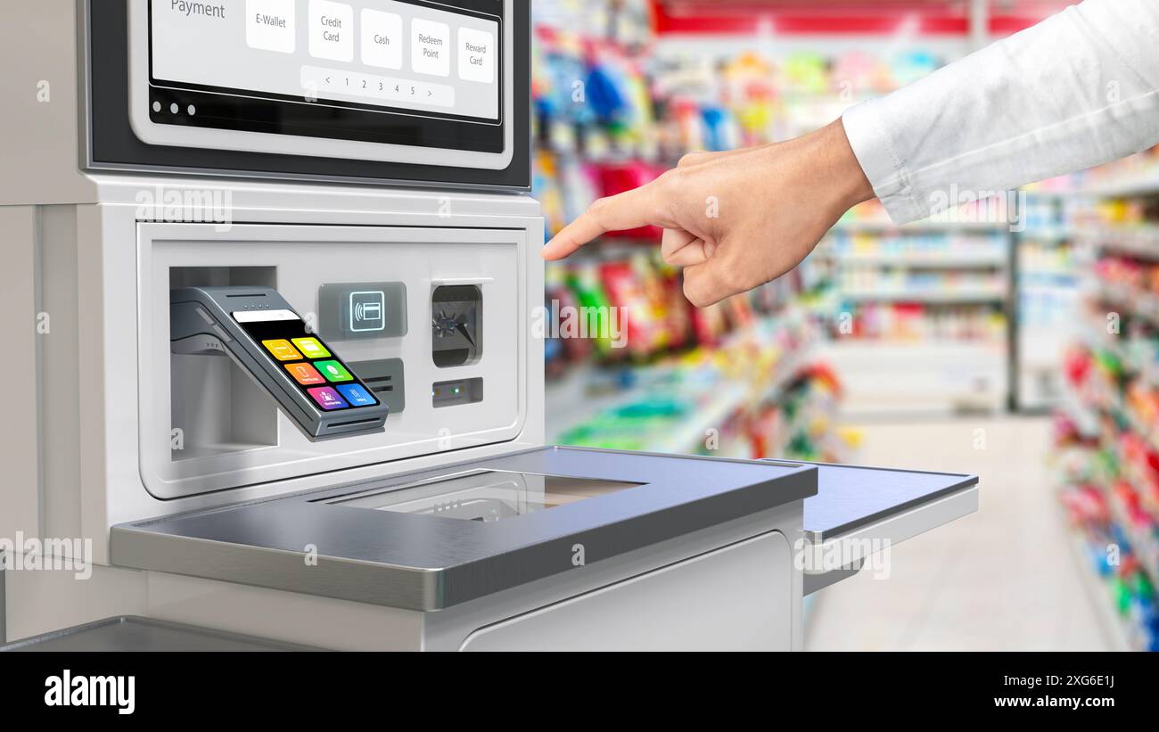 Self checkout machine hi-res stock photography and images - Alamy