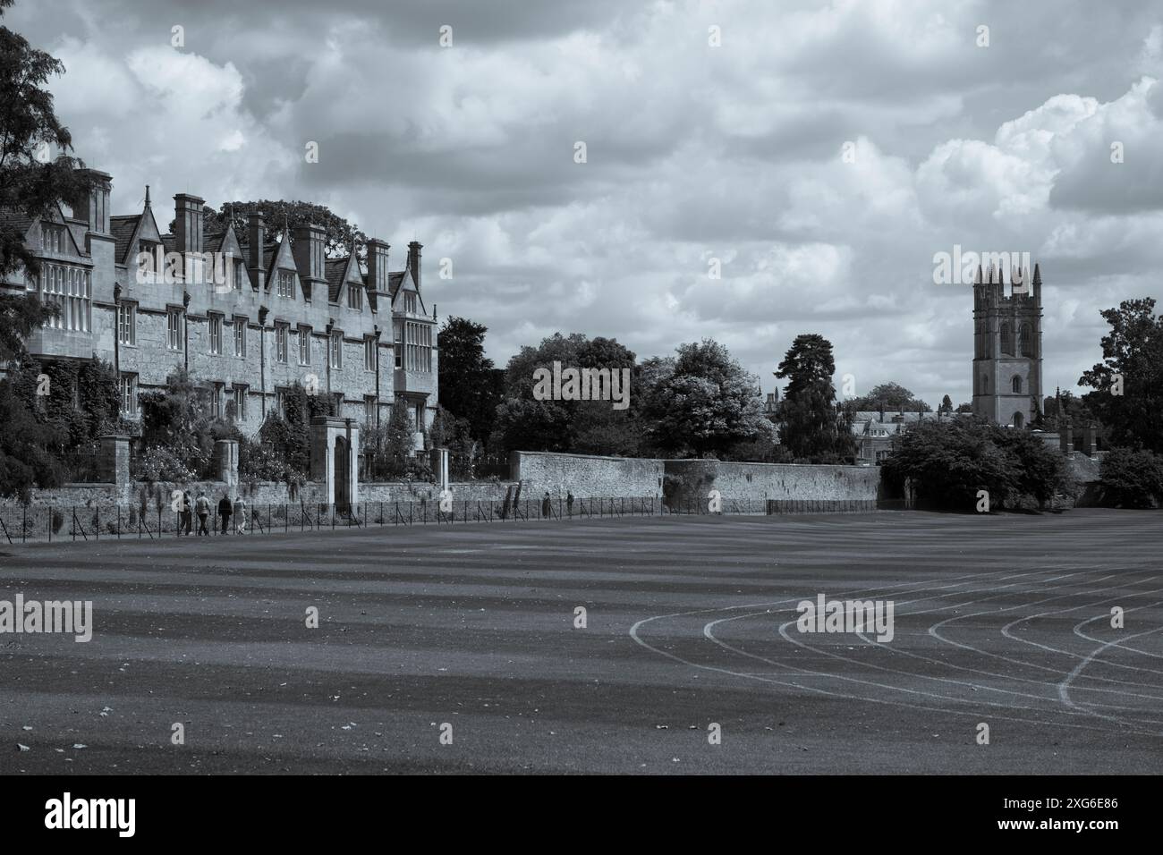 Black and White Landscape, with Merton College, Merton Field, and the ...