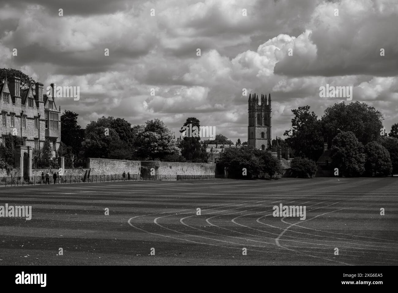 Black and White Landscape, with Merton College, Merton Field, and the ...