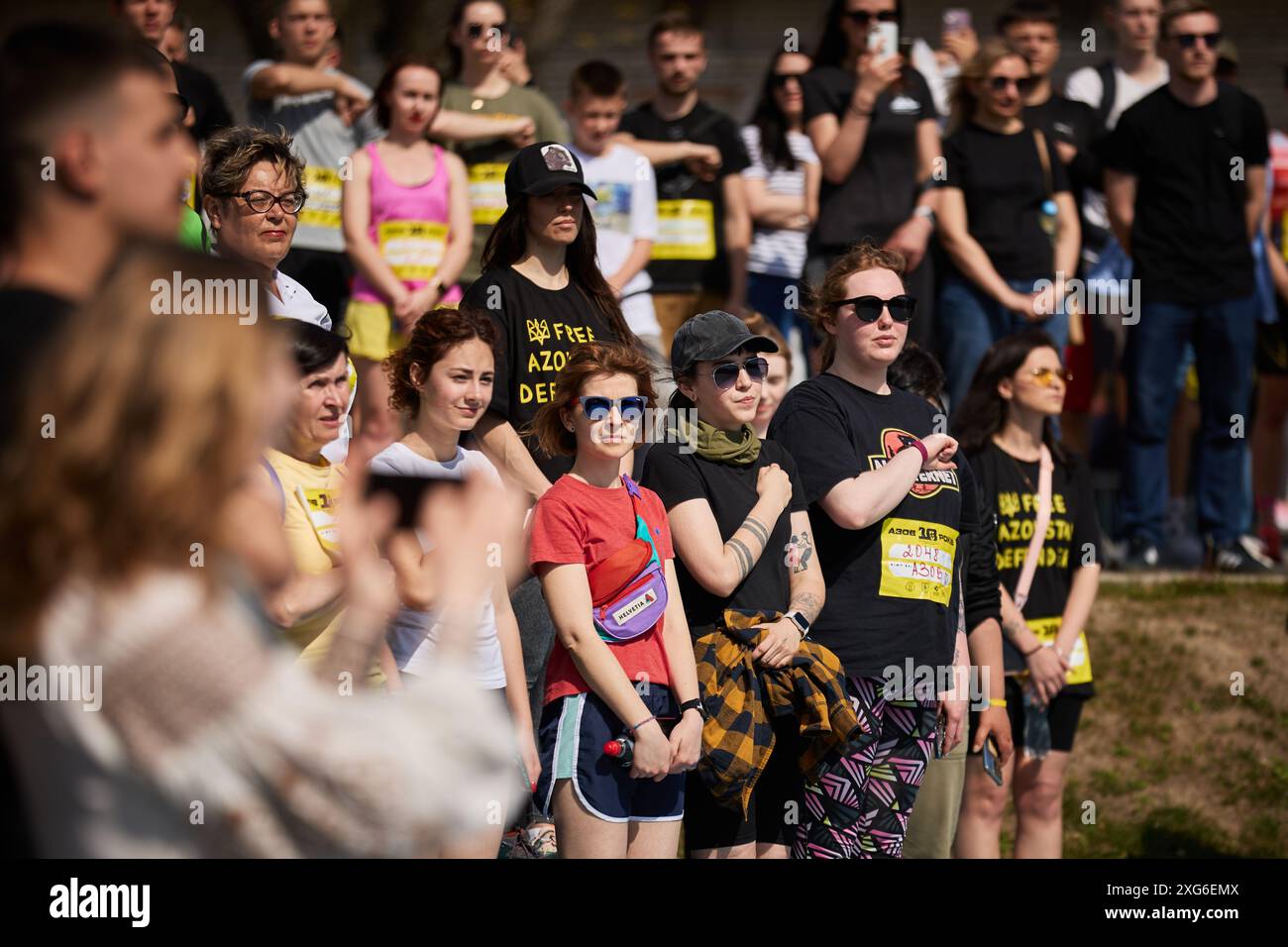 Ukrainian people praying during the minute of silence in honor of the ...