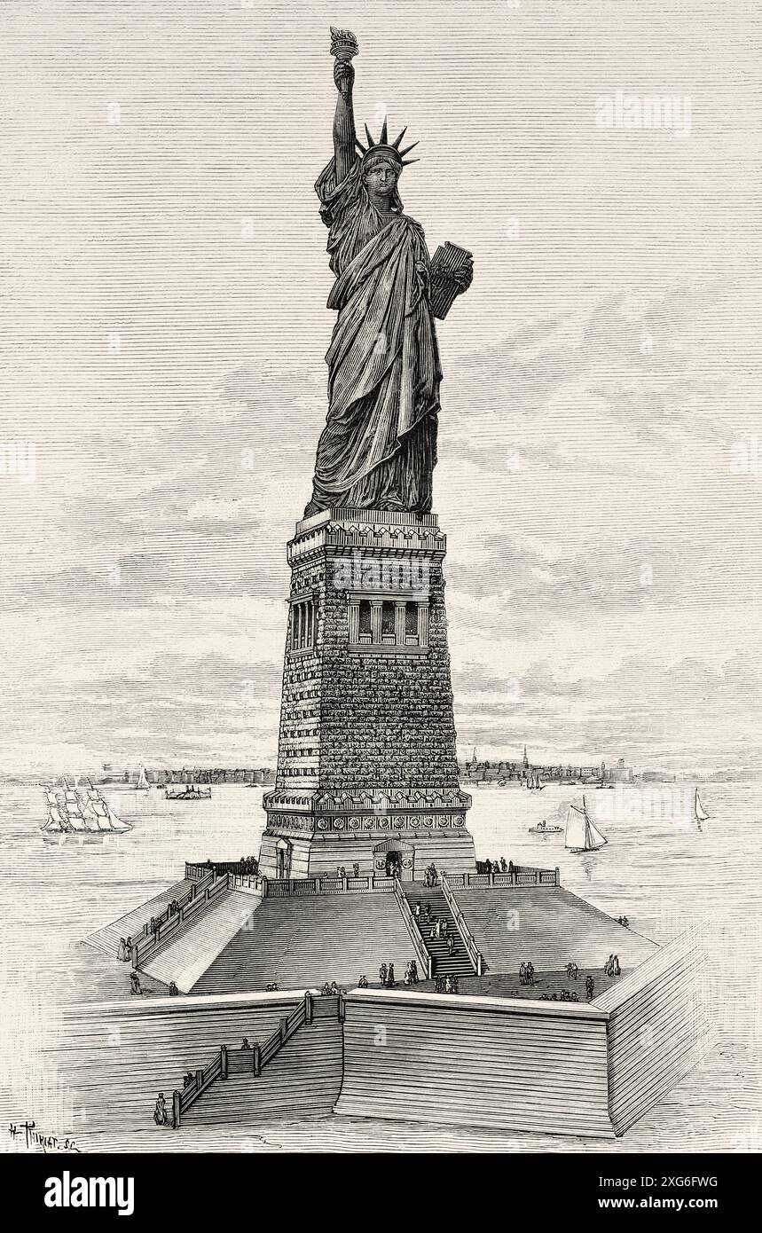 Statue of Liberty. Freedom enlightening the world. Overview of the ...