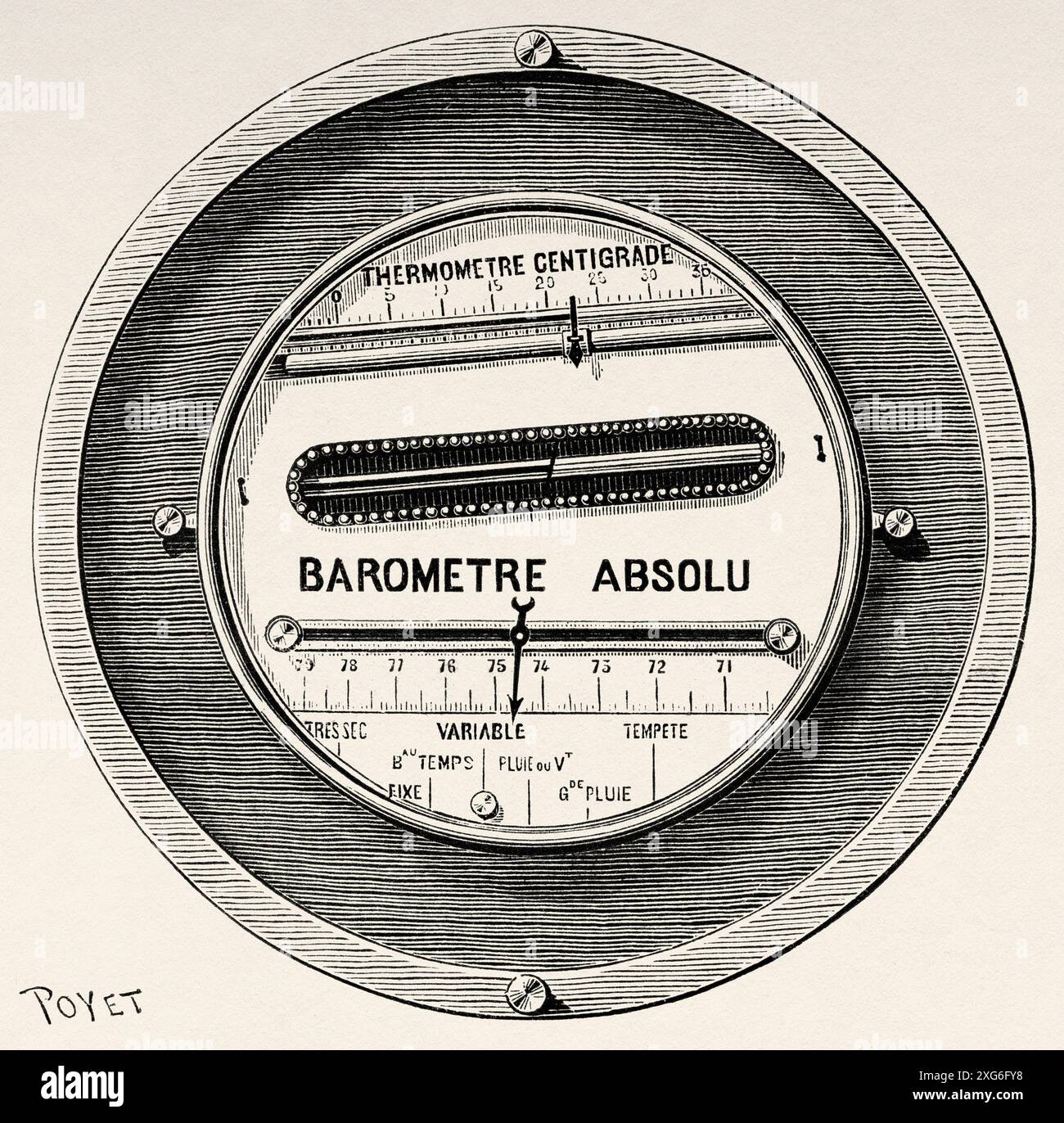 Old model of the absolute barometer by Hans and Hermary. Old 19th ...