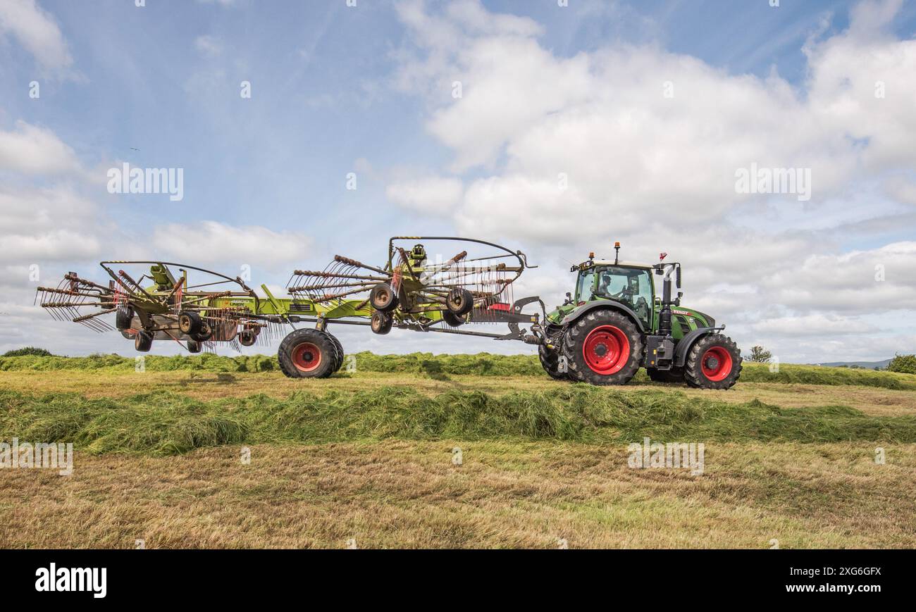 Agricultural machinery in use at Gargrave in North Yorkshire where ...