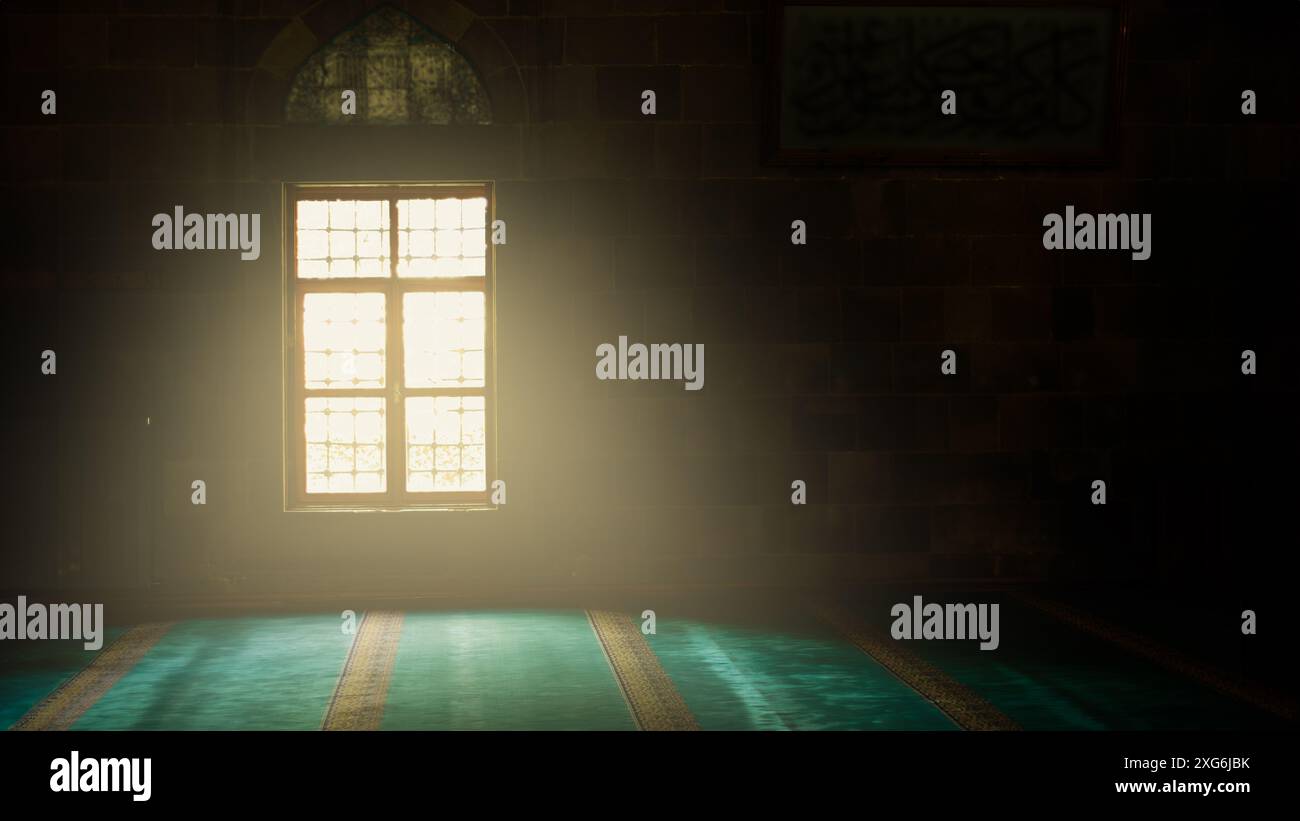 Islamic themed background photo. Sunlight streaming through a mosque ...