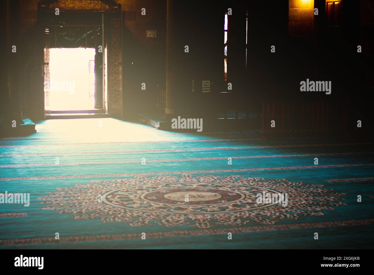 Islamic themed background photo. Light entering mosque, highlighting ...