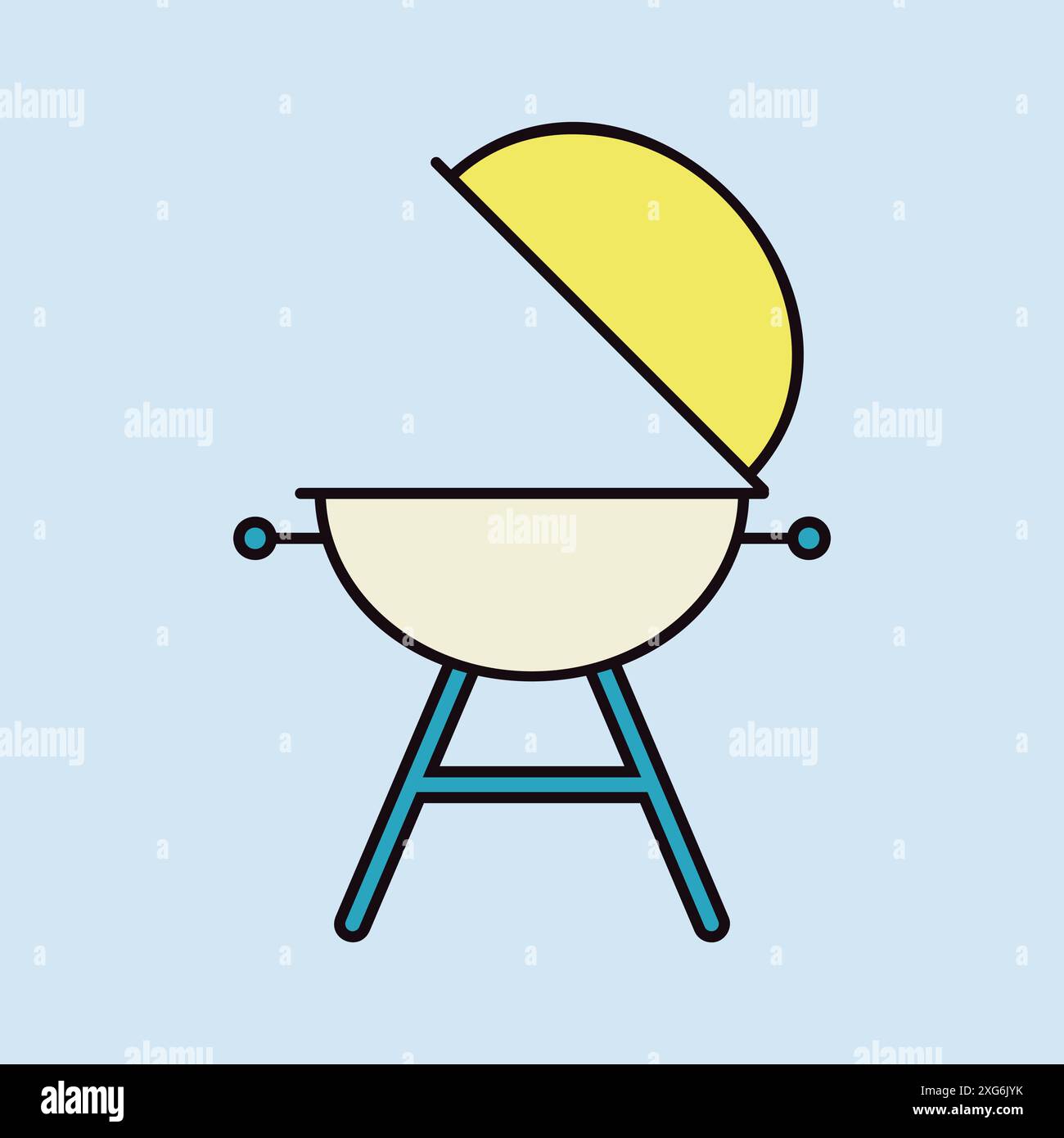 Grill barbeque cookout vector flat icon. Graph symbol for cooking web ...