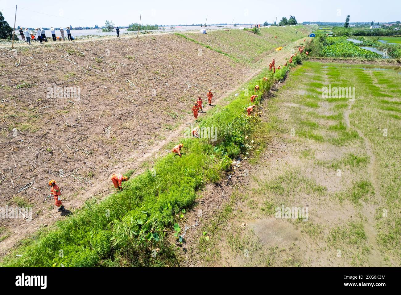 Huarong, China's Hunan Province. 7th July, 2024. An aerial drone photo ...