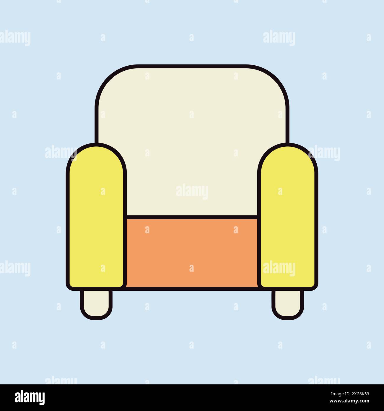 Comfortable soft armchair vector icon. Graph symbol for furniture, web ...