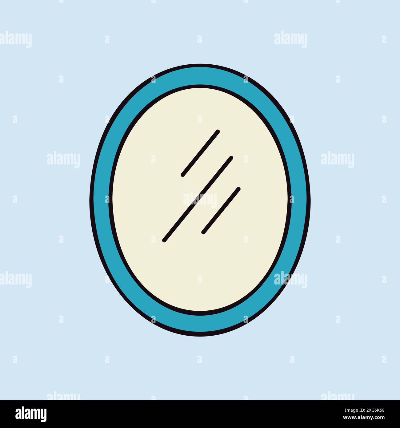 Oval mirror vector icon. Graph symbol for furniture, web site and apps ...