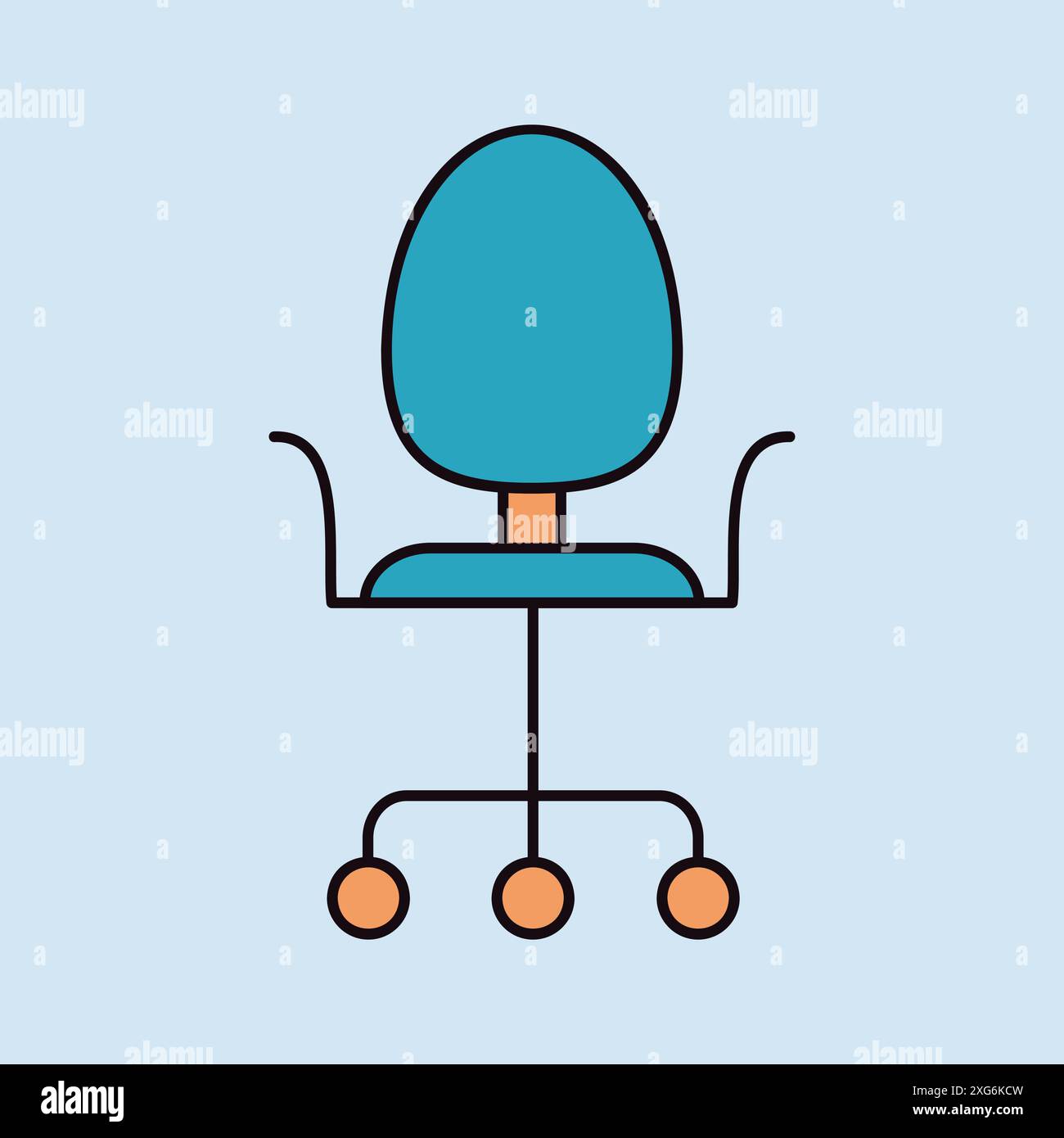 Adjustable rolling chair vector icon. Office chair sign.. Graph symbol ...
