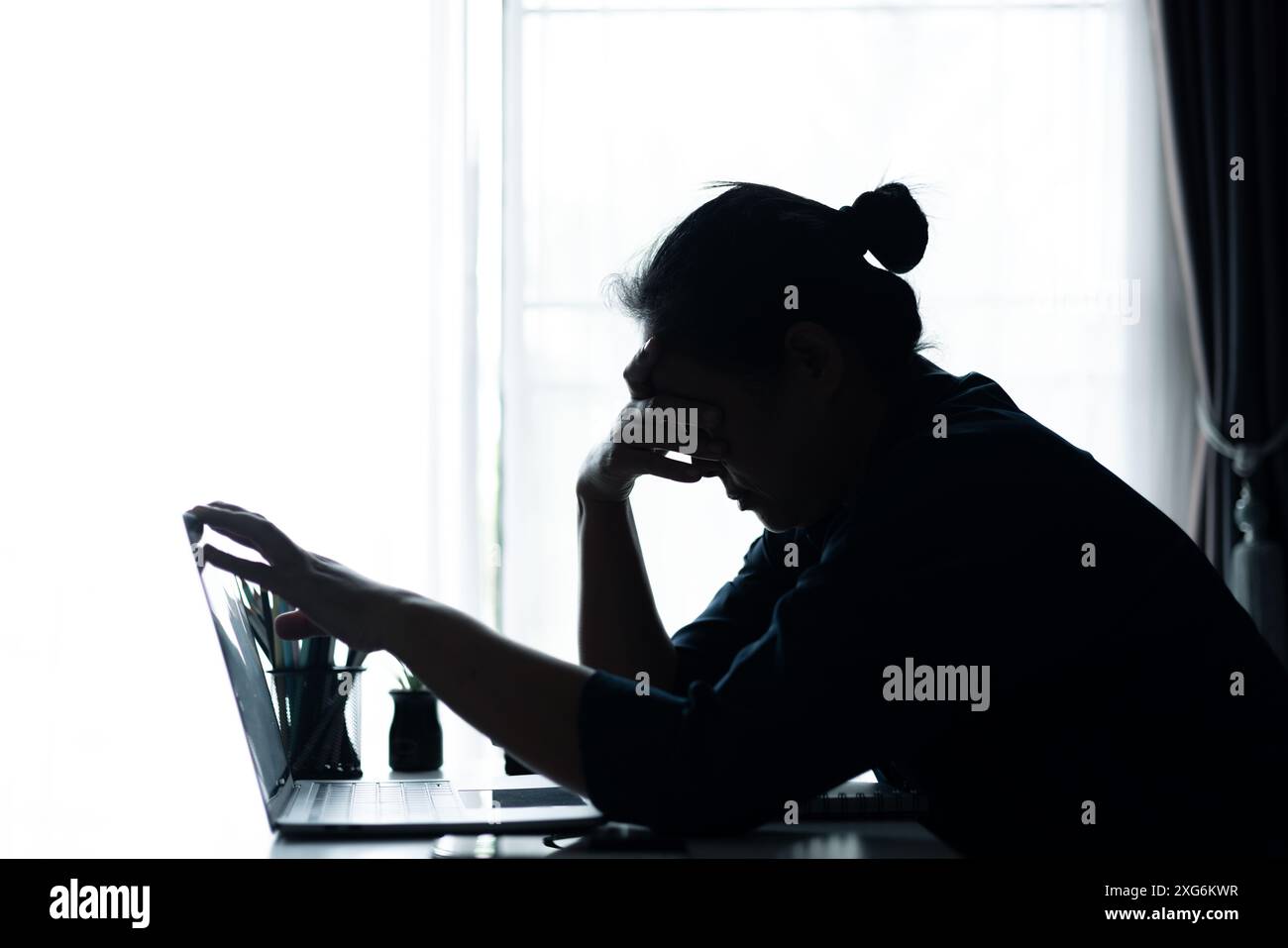 Businesswoman faced challenging problem at office, navigating work ...