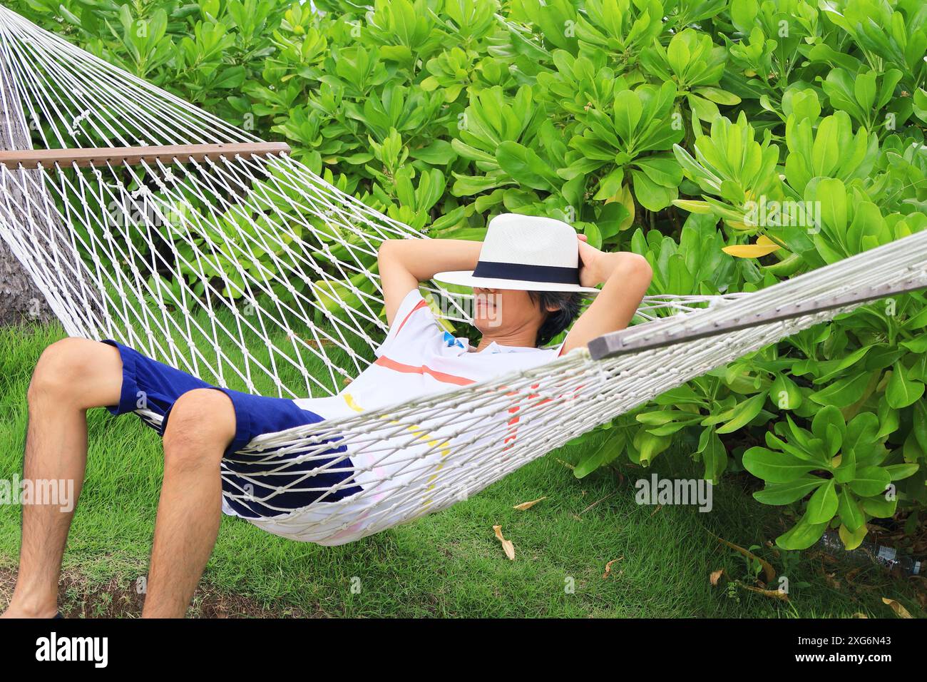 Man sleeping in a hammock hi-res stock photography and images - Alamy