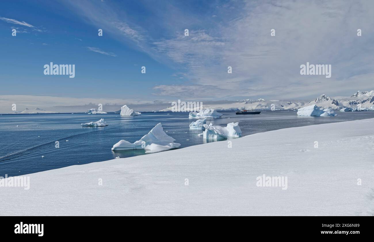 MV Ortelius at Portal Point, Reclus Peninsular, Antarctic Peninsular ...