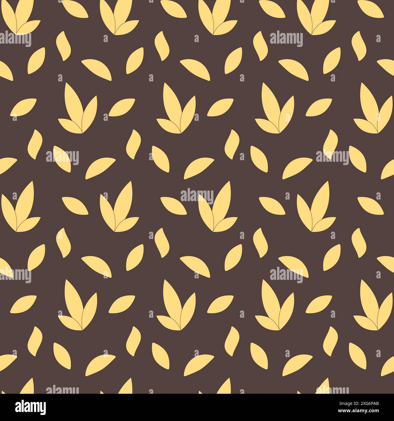 Autumn leaves seamless pattern. Stylized fall dark foliage repeat ...