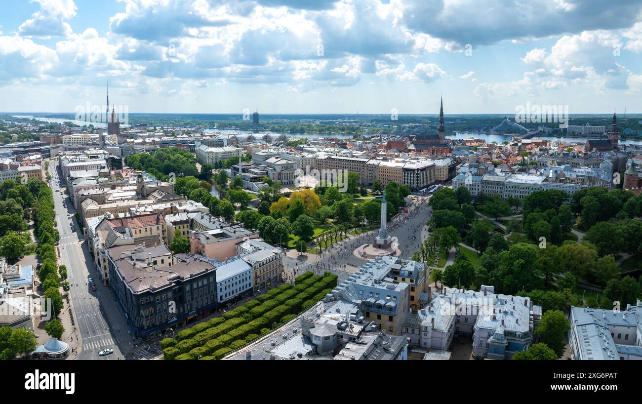 Aerial View of Riga, Latvia Showcasing City Layout and Architecture ...