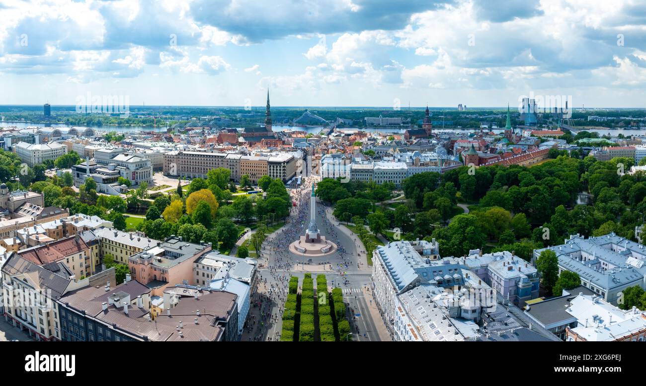 Aerial View of Riga, Latvia Showcasing City Layout and Architecture ...