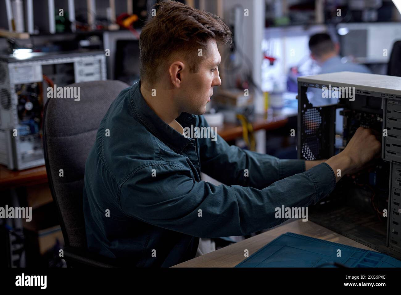 Construction people on motherboard hi-res stock photography and images ...