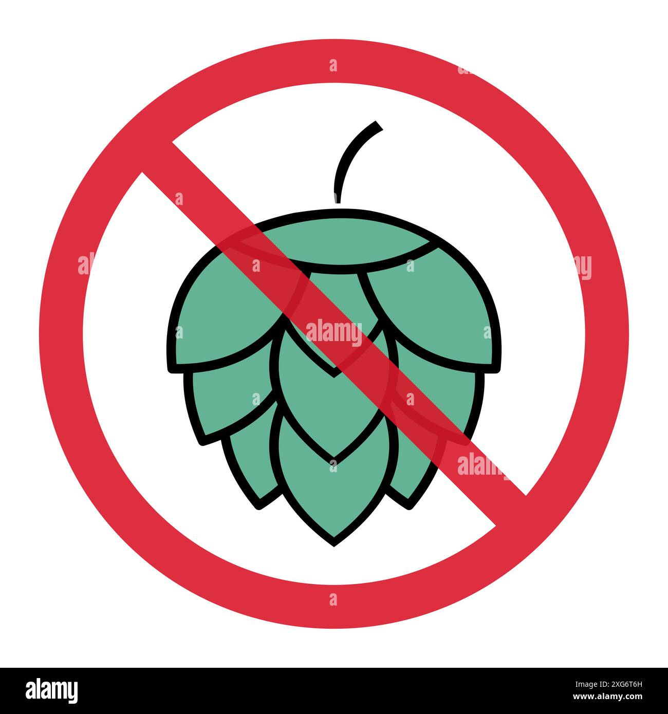 Hop Stop icon beer cone leaf sign,pub herb design, nature seed vector ...