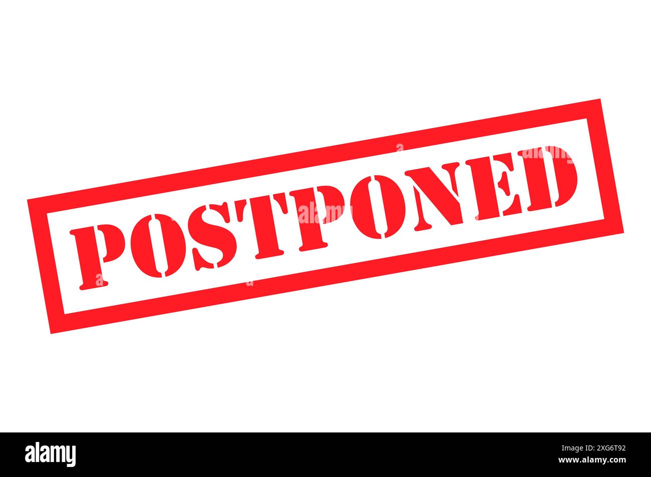 Postponed stamp symbol, label sticker sign button, text banner vector ...