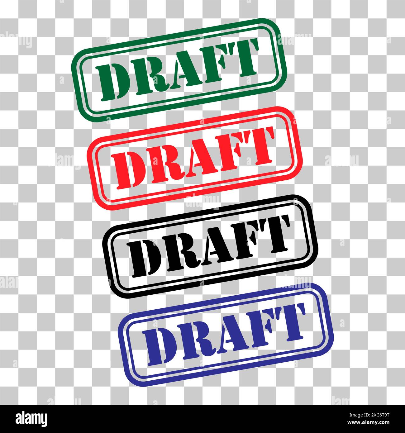 Set of Draft stamp symbol, label sticker sign button, text banner ...