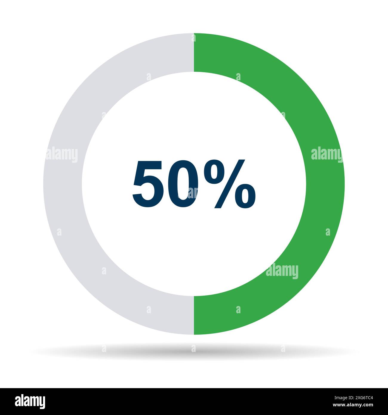 Pie chart 50 50 percent Cut Out Stock Images & Pictures - Alamy